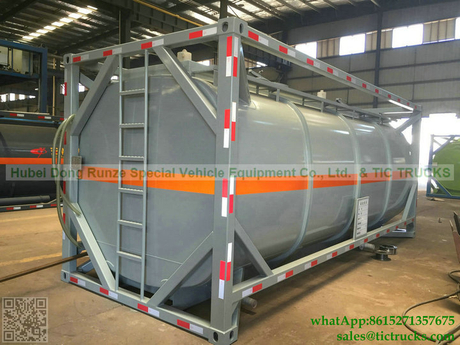 Chemical liquid Tank Container steel lined PE plastic lining 22000L ...