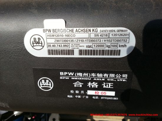 Wholesale BPW Axles Trailer Parts 12t, 13t, 16t, 20t, 25t American ...