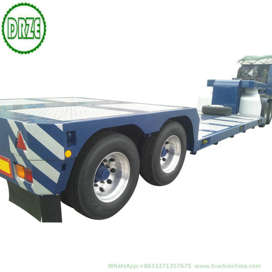Wholesale 40t 2 Axles Gooseneck Low Bed Platform Semi Trailer Gooseneck ...