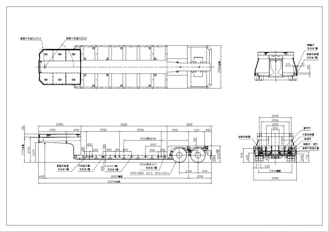 Wholesale Hydraulic Low Loader 2 Axle 16 Wheel Hydraulic Gooseneck Lowbed Semi Trailer in ...