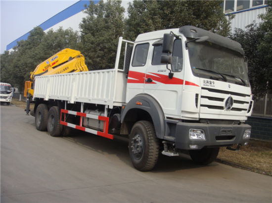 Cargo Transport Beiben Truck Mounted with Loading Crane 10 Wheels Drive ...