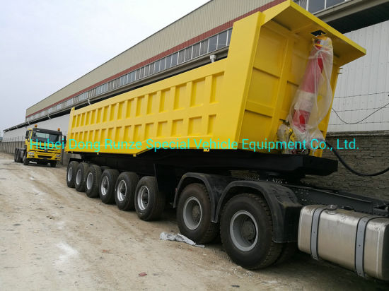 6 Axles Trailer Tipper 80ton-100ton Heavy-Duty for 100 Ton Mangenese ...