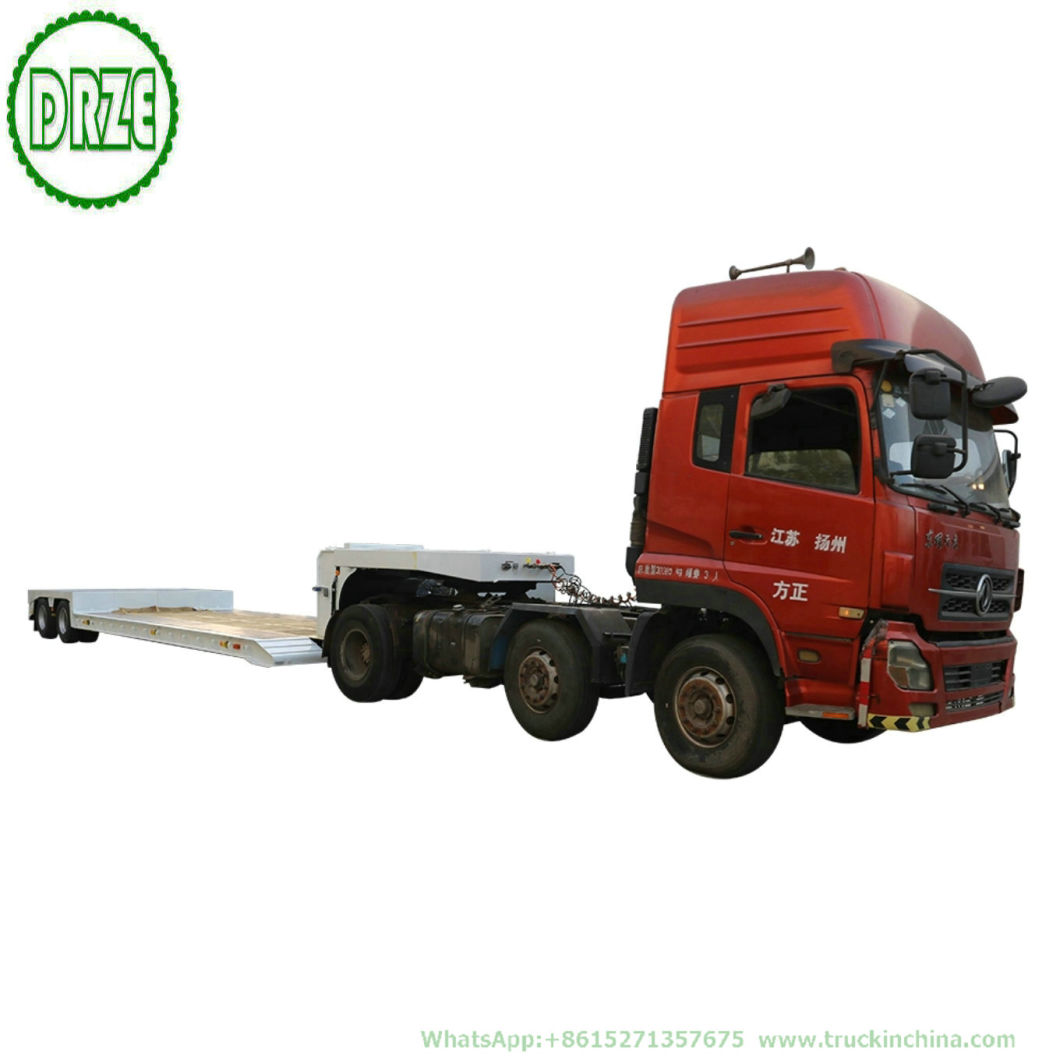 Wholesale 40t 2 Axles Gooseneck Low Bed Platform Semi Trailer Gooseneck ...