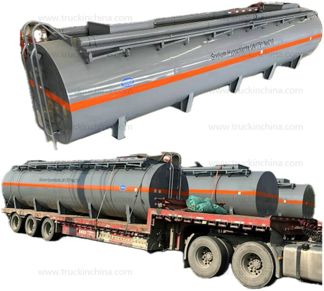 6 Sets Thermal Insulated LLDPE Lined Tanks 25KL for Sodium Hypochlorite ...