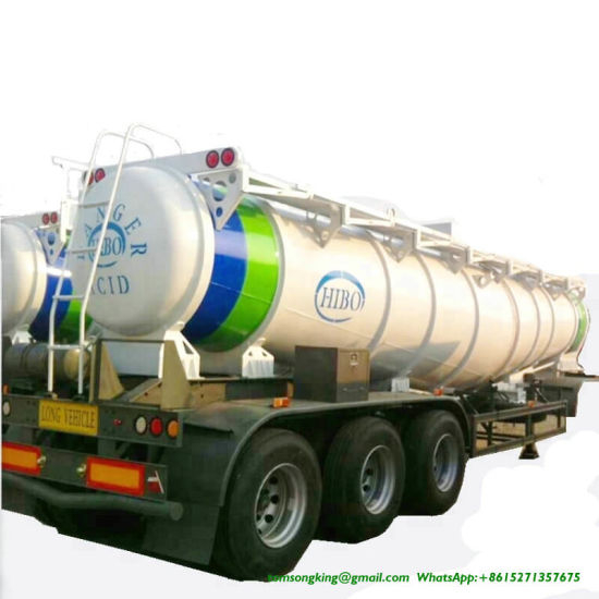 Wholesale V Shape Concentrated Sulfuric Acid Tank Trailer Loading 99.8% H2so4 Transport 40 Ton ...