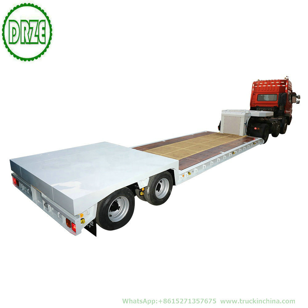 Wholesale 40t 2 Axles Gooseneck Low Bed Platform Semi Trailer Gooseneck ...
