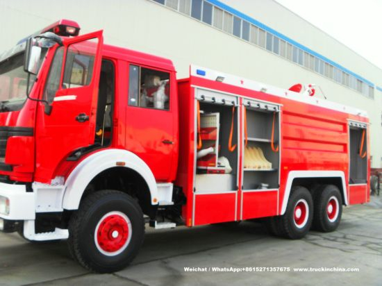 Double Cabin Beiben Fire Truck Water Foam Fire Fighting Truck off Road ...