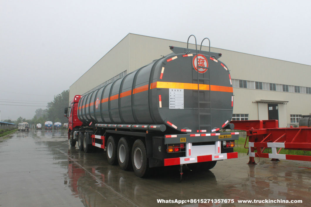 Wholesale Tri Axles 60t Acid Tanker Trailer Steel Tank PE Inner Liner ...