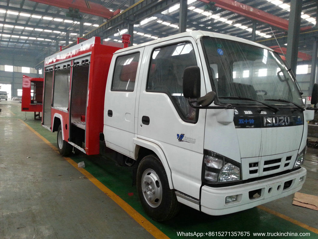 600p Double Cabin Isuzu Fire Truck Nkr Fire Fighting Truck 2500L/3000L ...